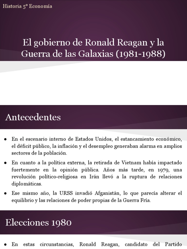 El Gobierno de Ronald Reagan | PDF | Ronald Reagan | Contras