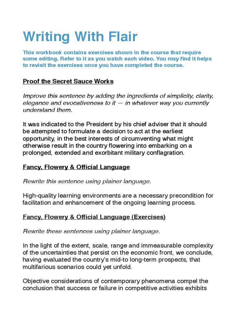 Writing With Flair Workbook | PDF | Hydraulic Fracturing | Standard ...