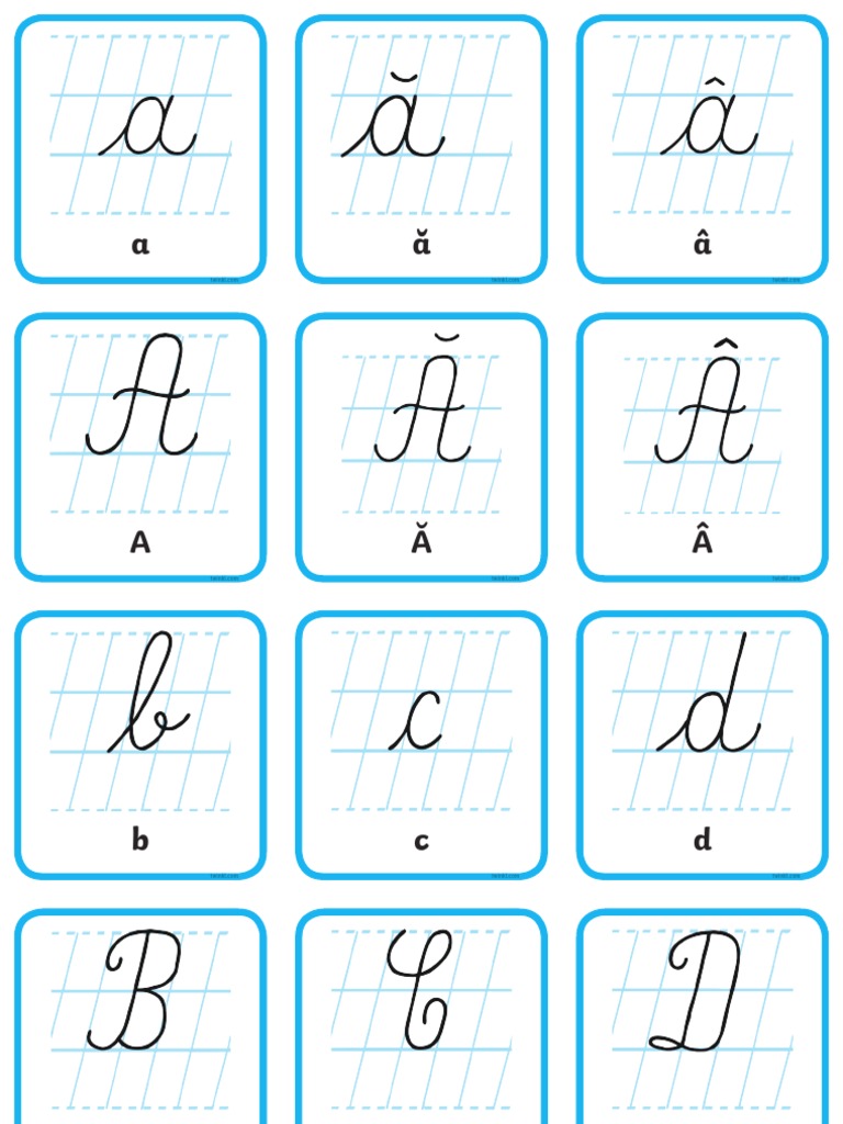 Literele Mici Si Mari de Mana Cartonase PDF | PDF