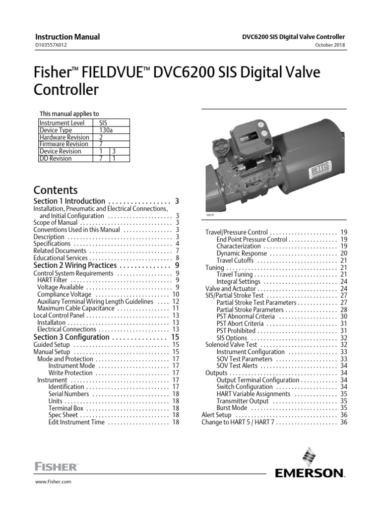 Fisher™ FIELDVUE™ DVC6200 SIS Digital Valve Controller | Voltage | Switch