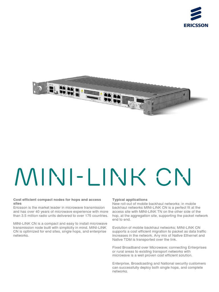 Minilink CN R2 Spesifications | PDF | Ethernet | Computer Network
