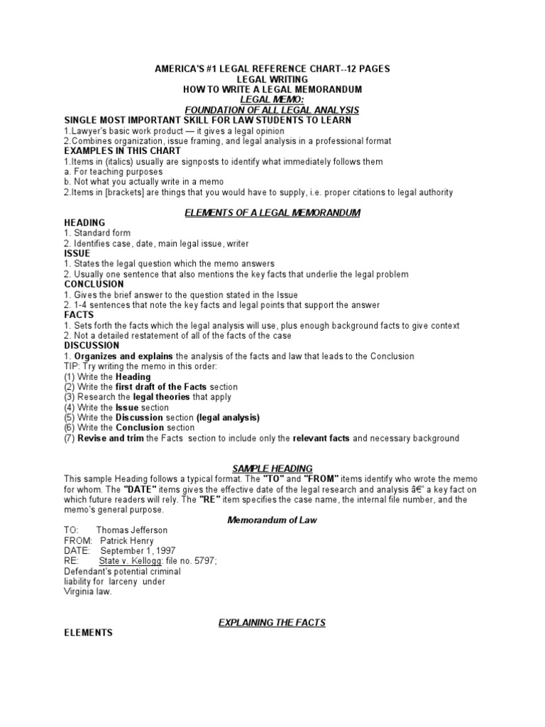 How To Write A Legal Memorandum | PDF | Larceny | Negligence