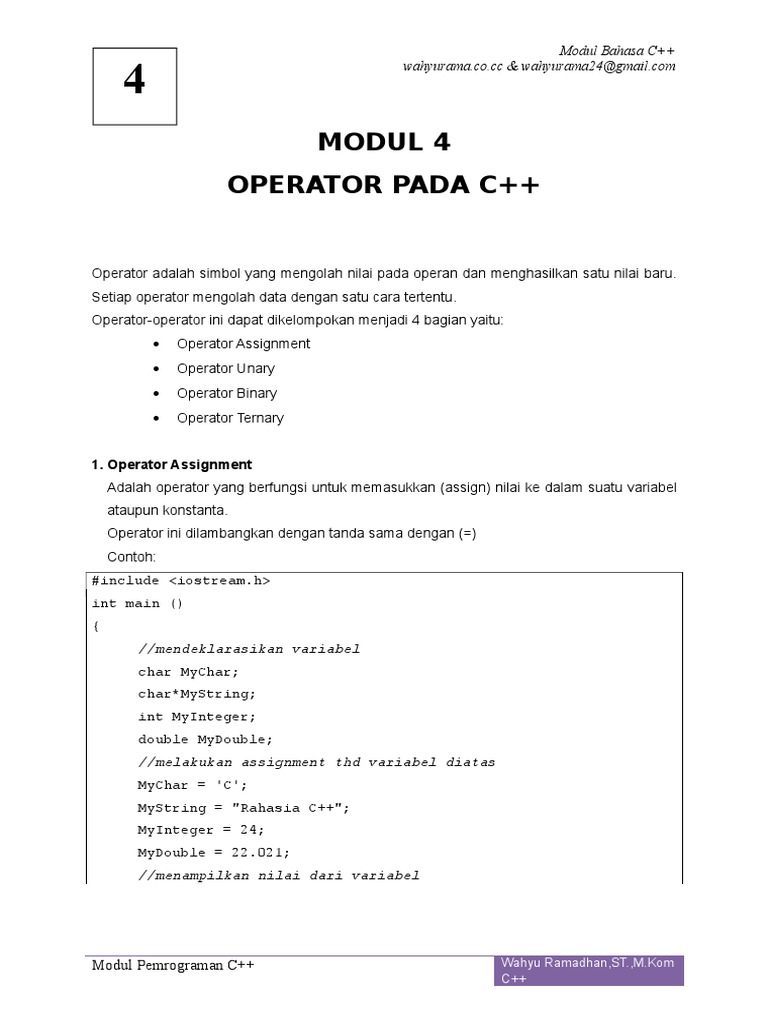 Operator Pada C++ | PDF