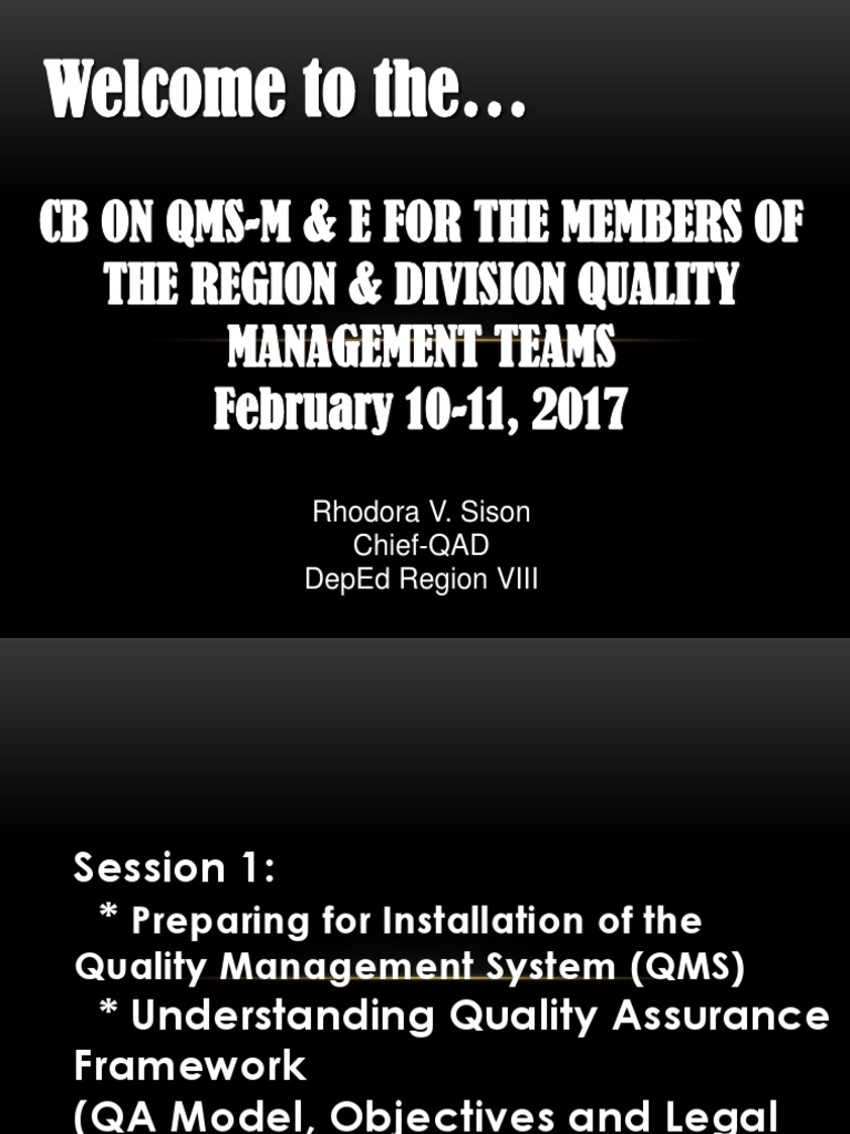 Quality Management System in DepEd | PDF | Quality Assurance | Goal