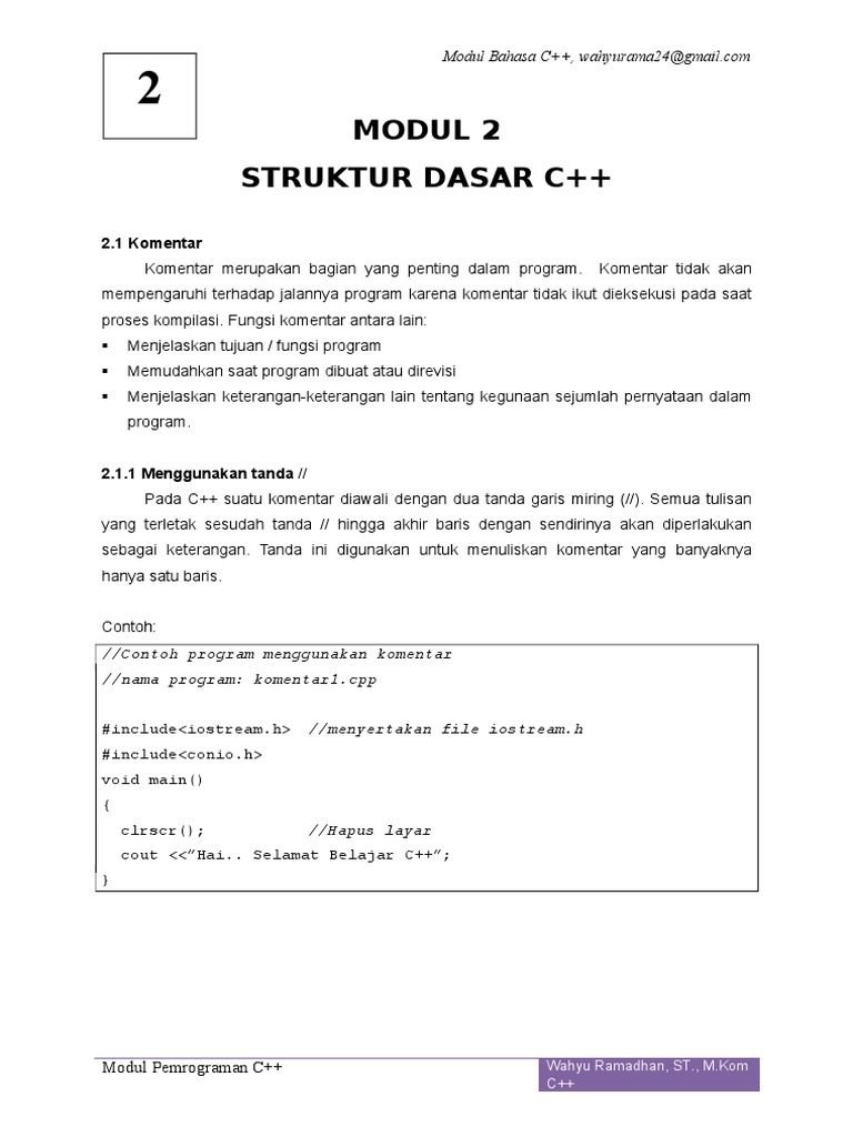 Struktur Dasar C++ | PDF