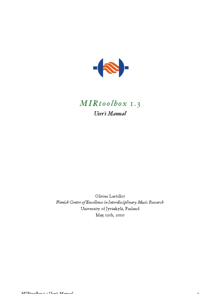 MIRtoolbox 1.3 User's Manual | PDF | Computer File | Matlab