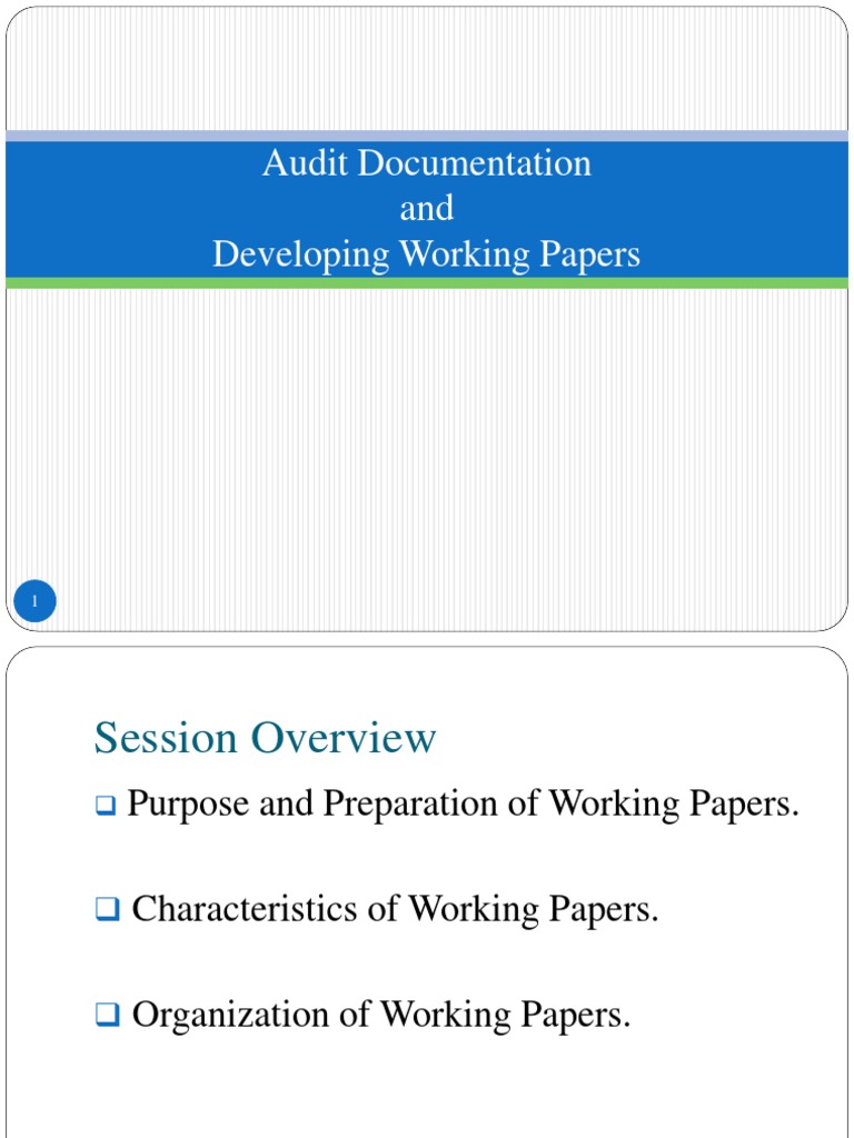Audit Documentation and Developing Working Papers | PDF | Internal ...