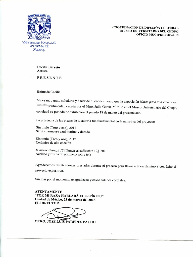 Carta de Museo | PDF
