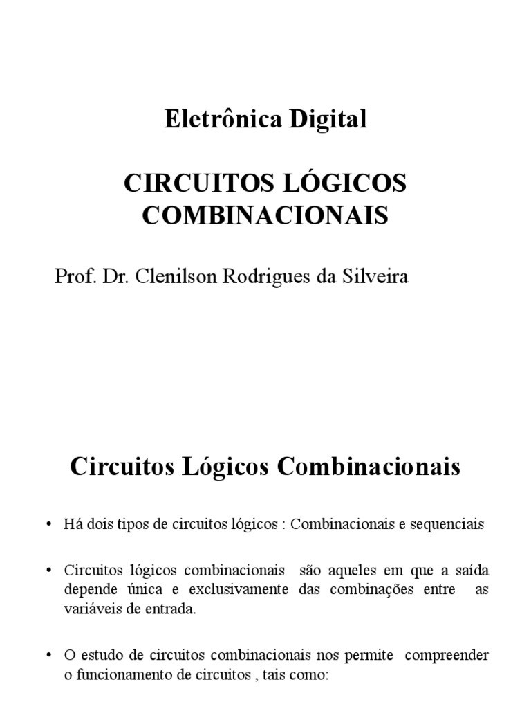 Circuitos Logicos Combinacionais | PDF | Eletrônicos digitais | Design eletrônico