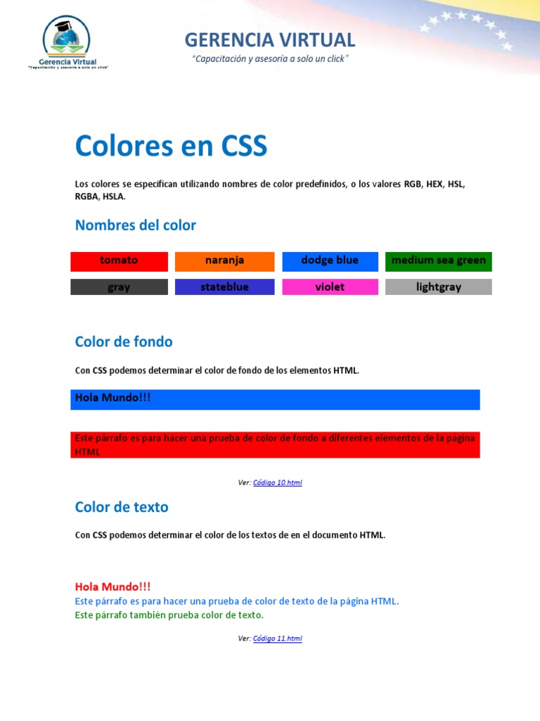 2 Colores en CSS | PDF | Modelo de color Rgb | Color