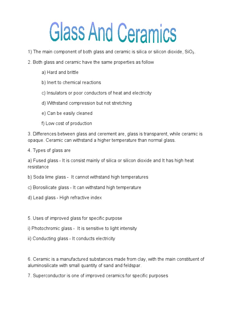 Glass and Ceramics | PDF