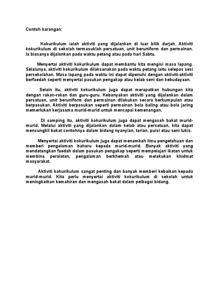 Contoh Karangan Upsr Pdf
