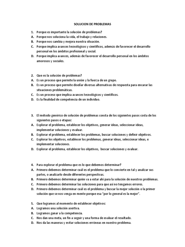 Guía Práctica para la Solución de Problemas | PDF | Evaluación | Mente