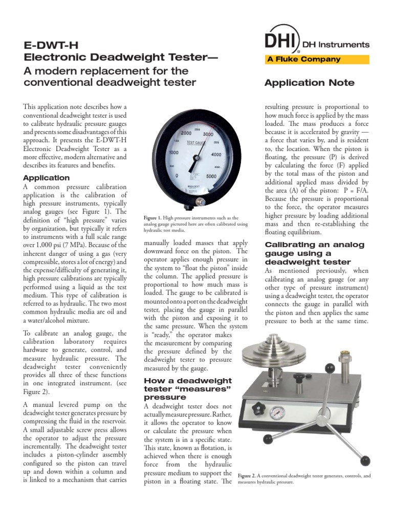E-Dwt-H Electronic Deadweight Tester-: A Modern Replacement For The ...