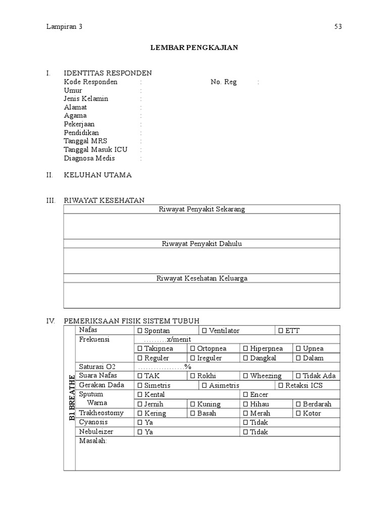 Lembar Pengkajian ICU | PDF