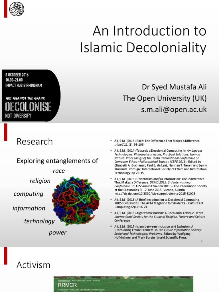 Decolonizing Islam: Exploring Entanglements of Race, Religion ...