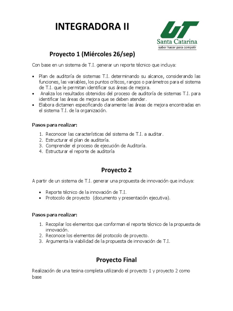 Proyectos Integradora | PDF