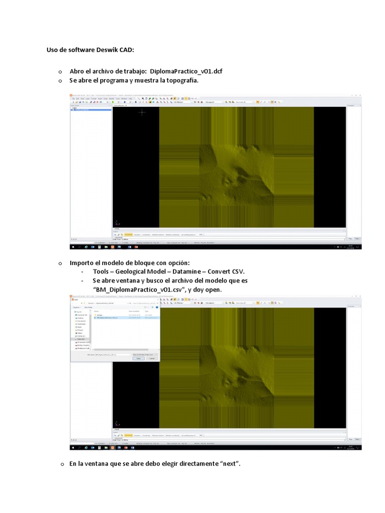 Uso de Software Deswik CAD | PDF | Archivo de computadora | Informática