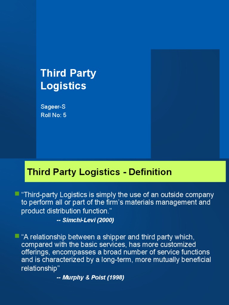 Third Party Logistics: Tag Line, Tag Line | PDF | Logistics | Transport