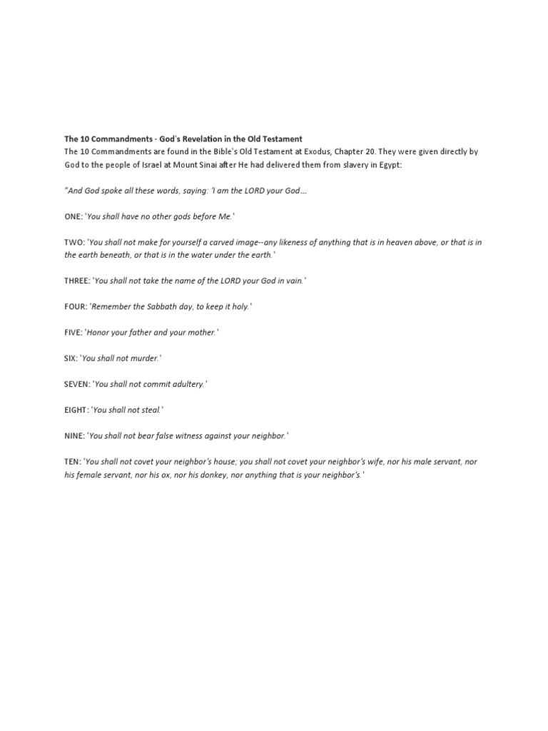 The 10 Commandments | PDF | History | Religion & Spirituality