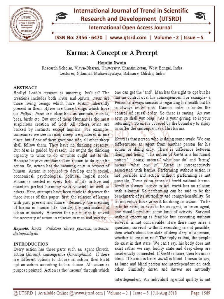 Karma: A Concept or A Precept | PDF | Karma | Causality