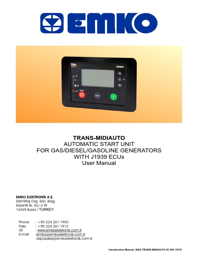 EMKO Trans Midi Auto Controller Manual | Electromagnetic Compatibility | Electromagnetism