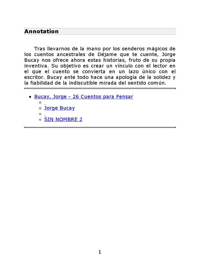 26 Cuentos Para Pensar Jorge Bucay Pdf Pelo Vitis