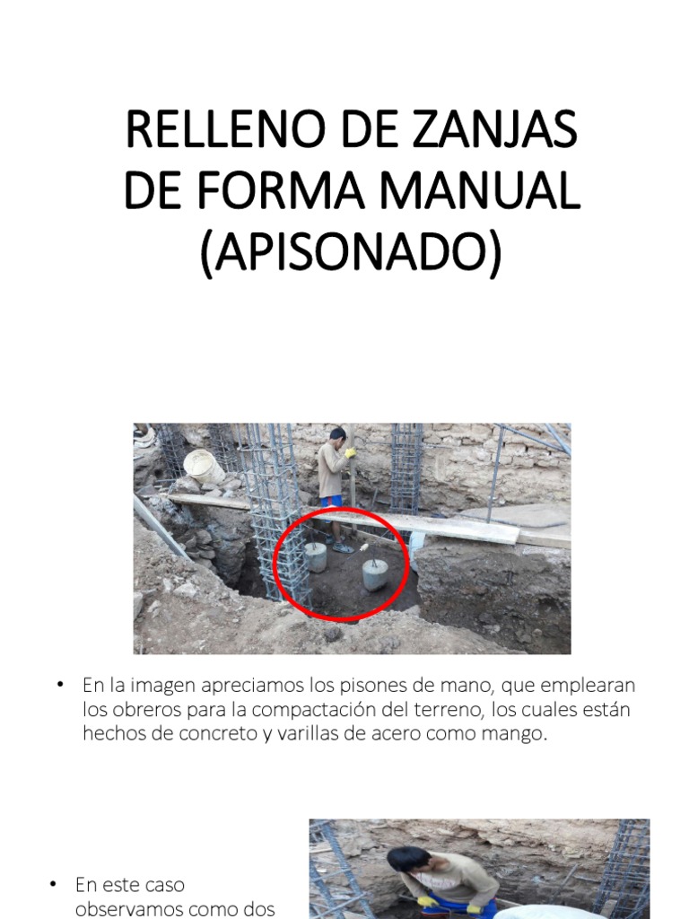 Apisonado Manual en Relleno de Zanjas | PDF | Hogar, jardinería y ...