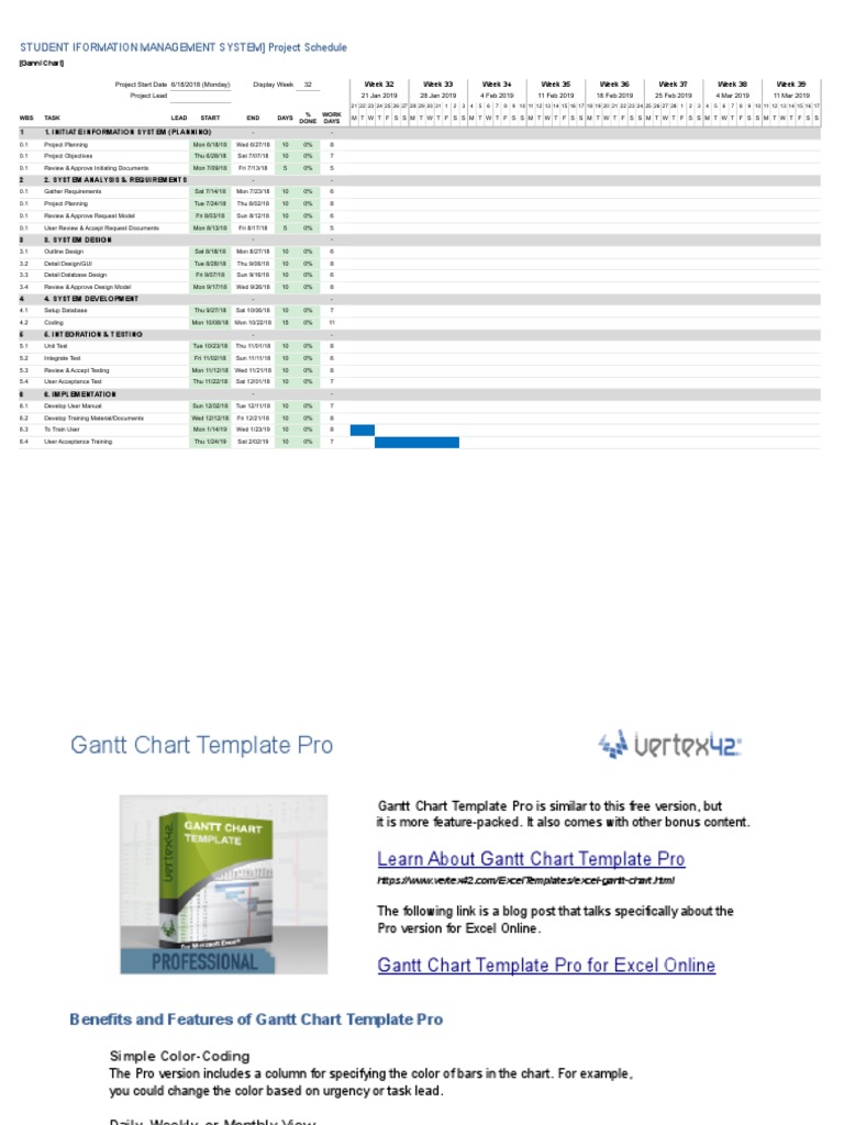 Final Gantt Chart For SIMS | PDF | Spreadsheet | Microsoft Excel