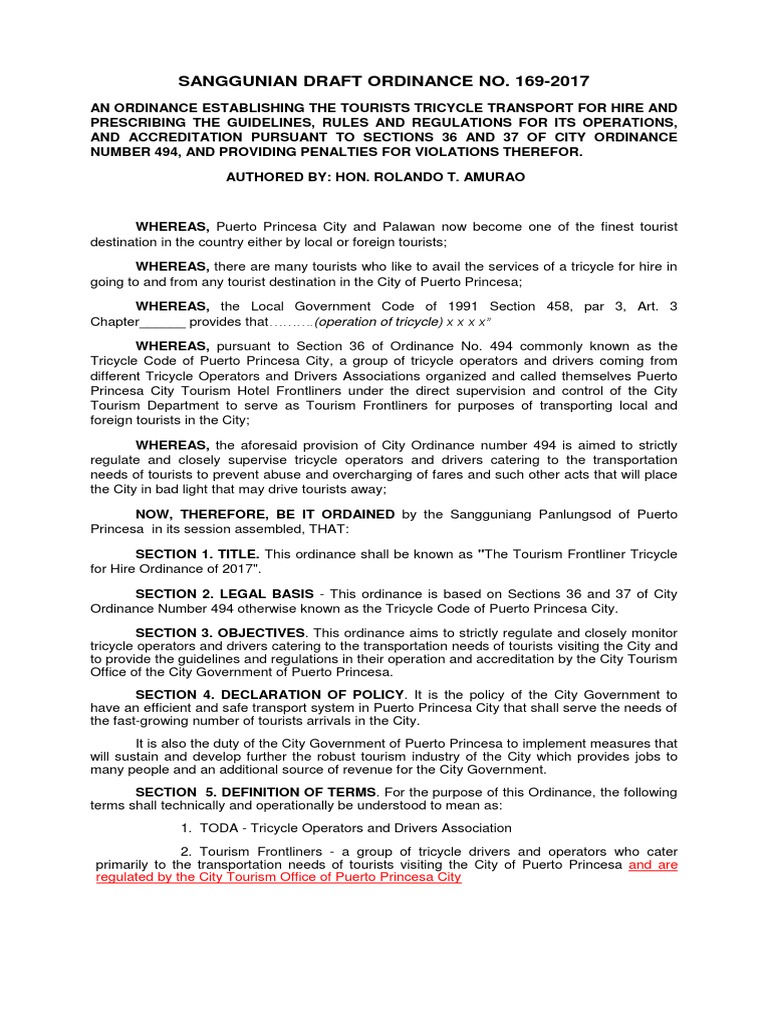 Tourism Frontliners REVISED | PDF | Local Ordinance | Tourism