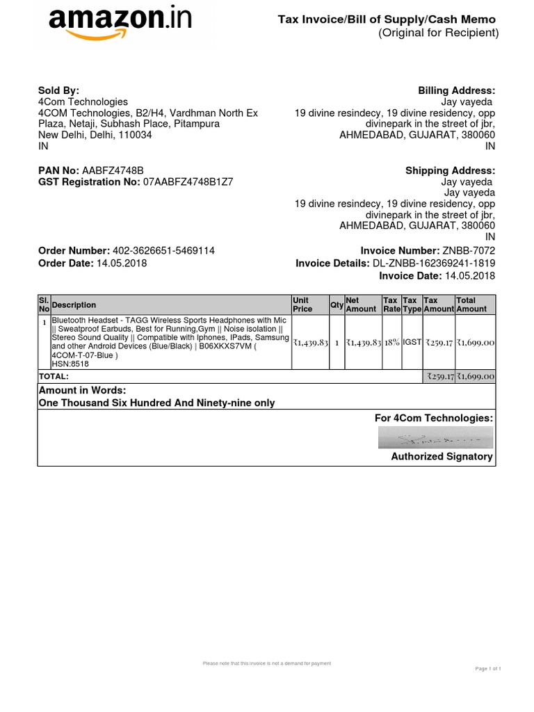 Invoicedfgvnhbjnm | PDF | Headphones | Invoice