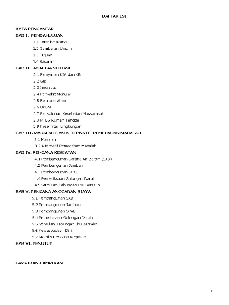 Contoh Proposal Peng Desa Siaga 2 | PDF