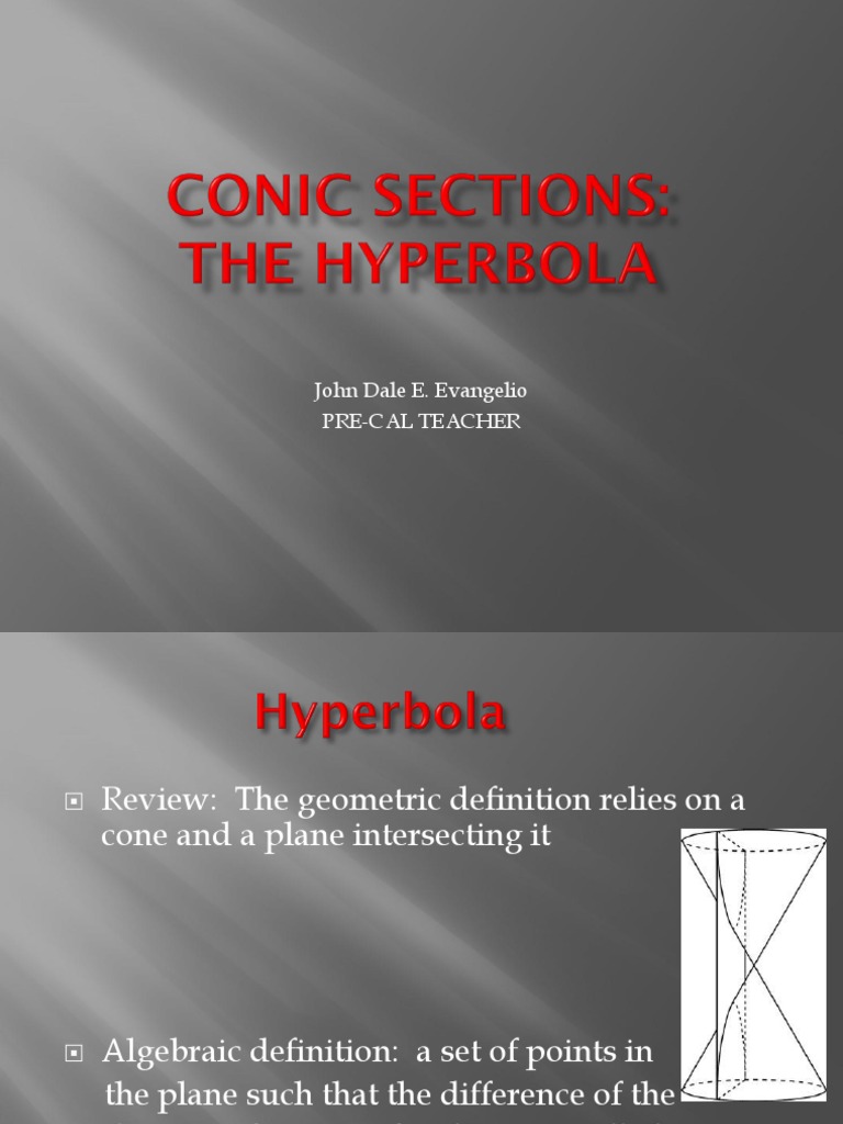 Conic Sections Hyperbolas FCIT Compat | PDF | Mathematical Objects | Analytic Geometry