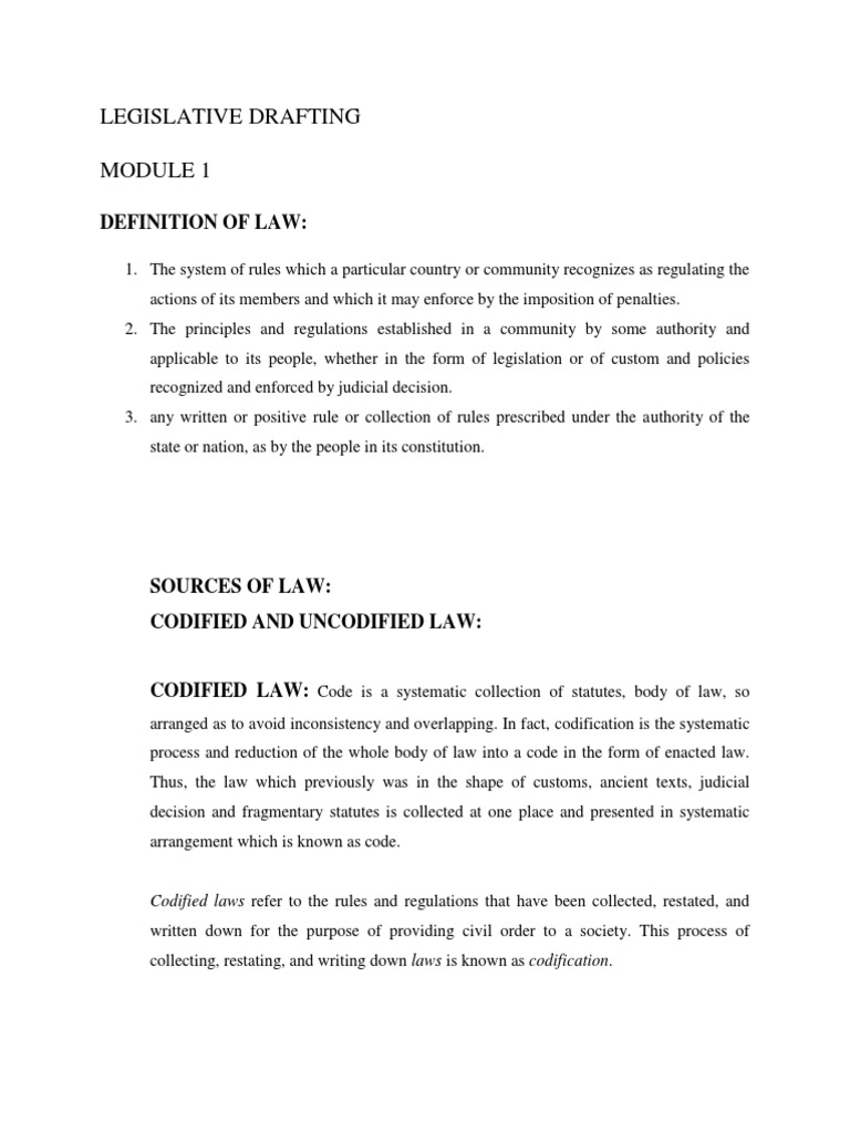 Legislative Drafting | PDF | Codification (Law) | Bill (Law)