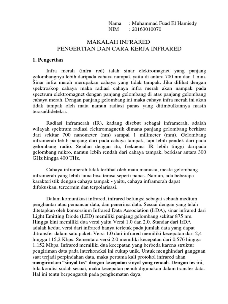 Pengertian dan Kelebihan Infrared | PDF