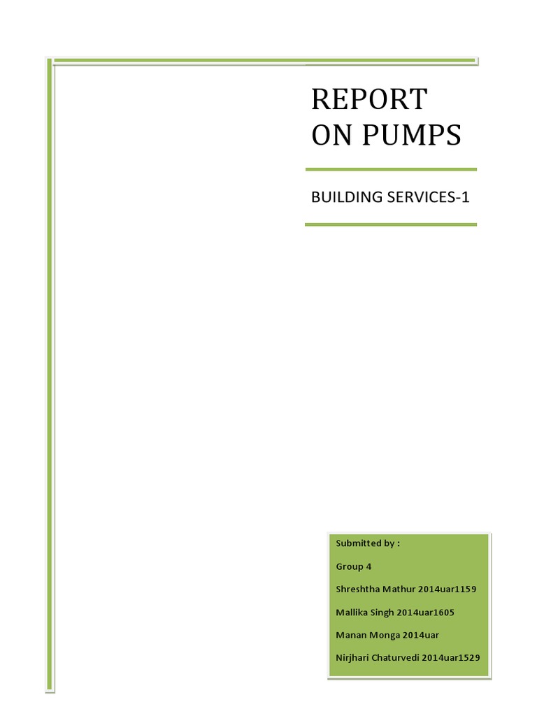 Report On Pumps | PDF