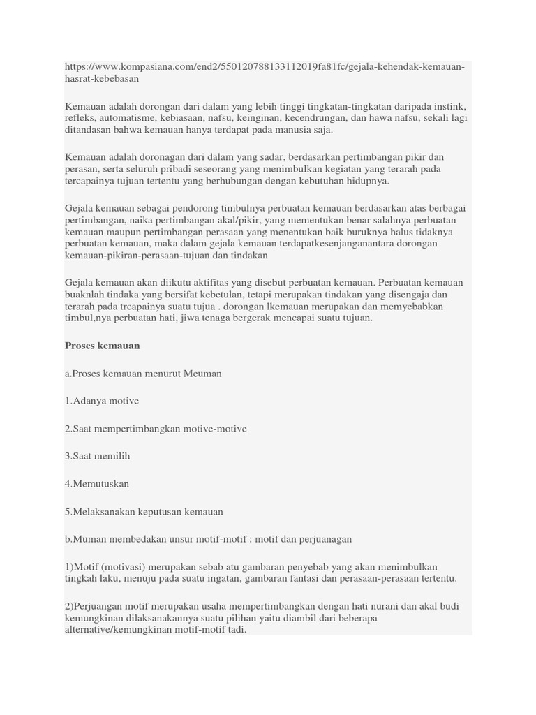 Gejala dan Proses Kemauan Manusia | PDF | Sains & Matematika