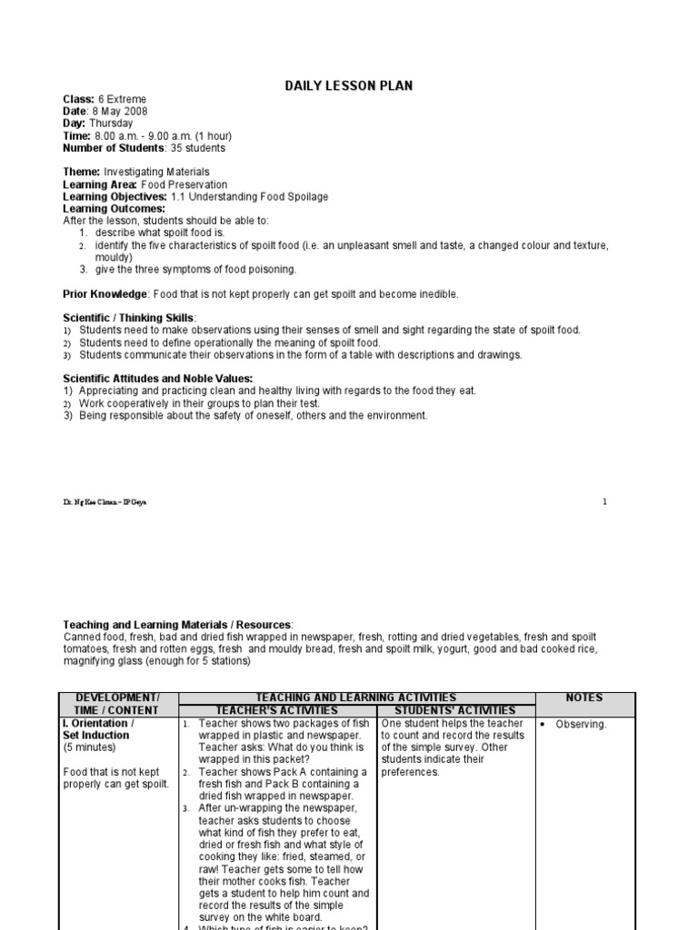 Understanding Food Spoilage and Safety | PDF | Foods | Teachers