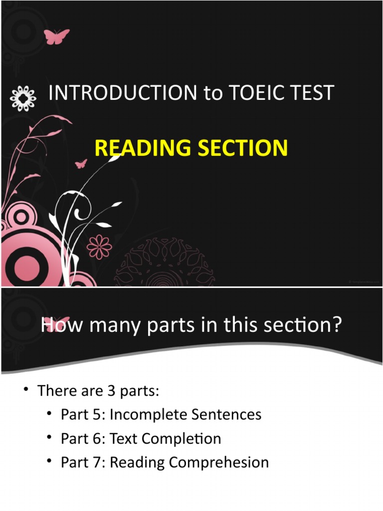 Introduction To Toeic Test | PDF | Verb | Standardized Tests