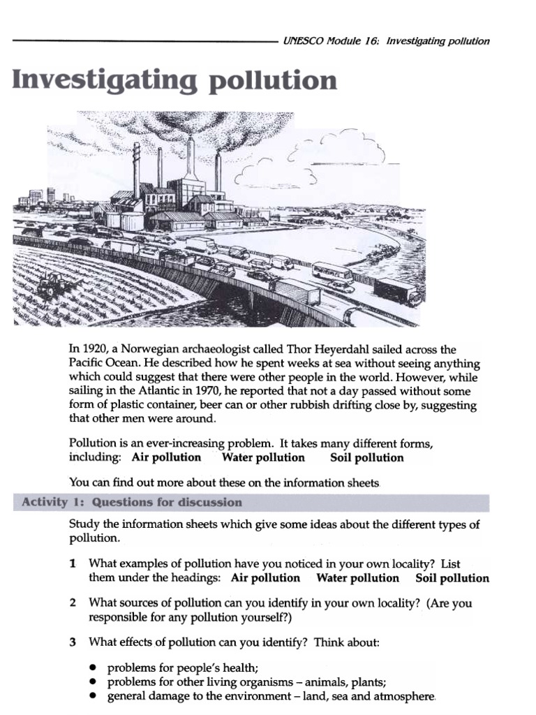Investigating+Pollution UNESCO | PDF | Filtration | Pollution