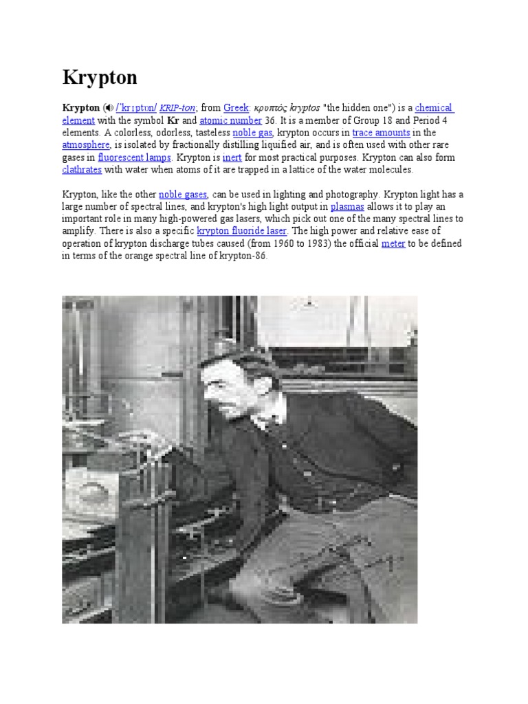 Krypton | PDF | Chemical Substances | Chemistry