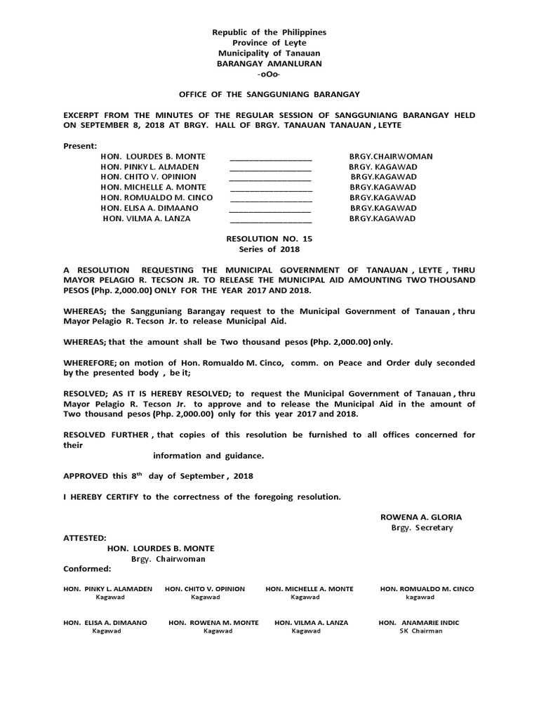 Resolution | PDF | Philippines | Government
