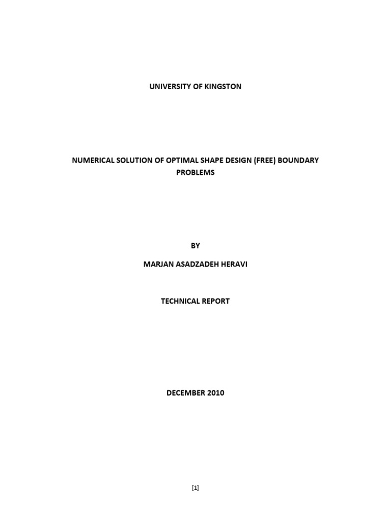 Numerical Solution of Optimal Shape Design (Free) Boundary Problems | PDF