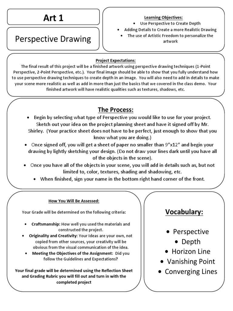 Perspective Drawing Project Guidelines | PDF | Drawing | Perspective ...