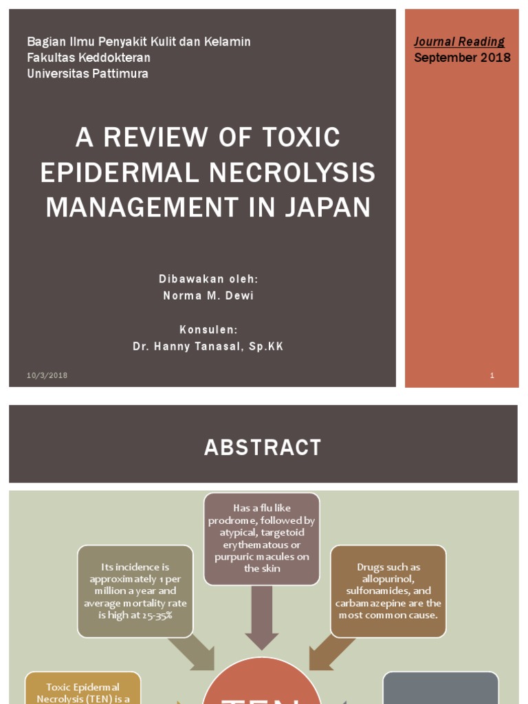 A Review of Toxic Epidermal Necrolysis Management in Japan | PDF | Therapy | Rtt