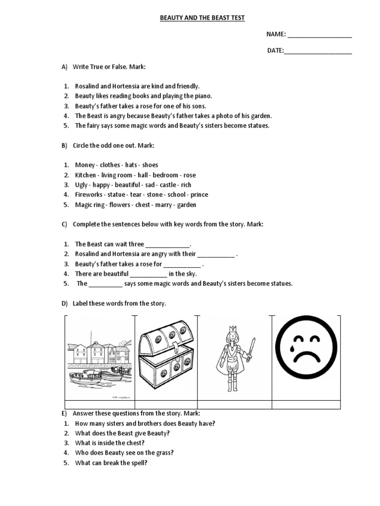Beauty and The Beast Test | Download Free PDF | Beauty
