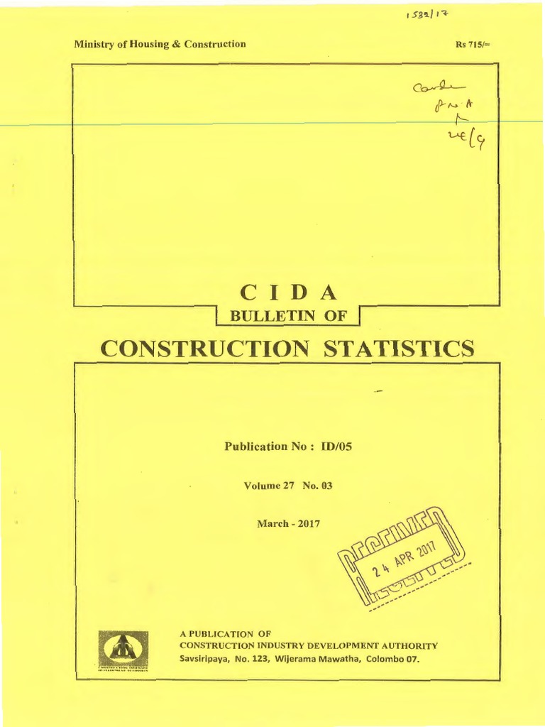 CIDA Construction Statistics Bulletin | PDF | Concrete | Pipe (Fluid ...