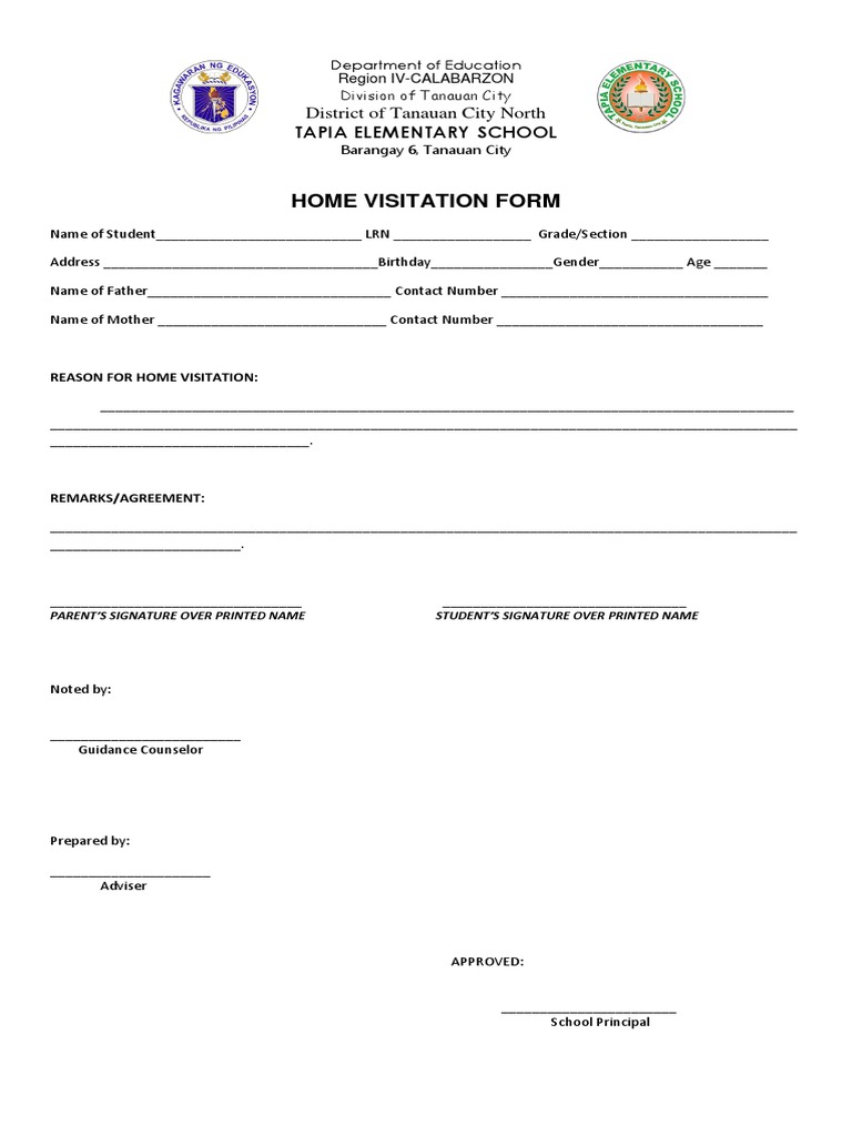Home Visit Template | PDF