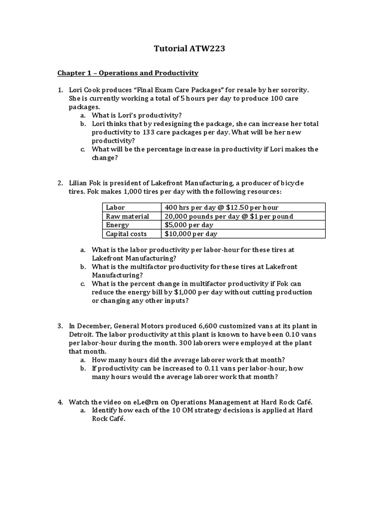Tut - CHP 1 S1 2018 PDF | PDF | Business | Technology & Engineering