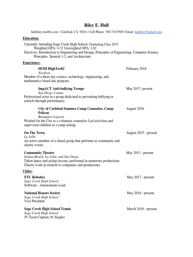 Riley Hulls Resume-2 | PDF | Career & Growth | Wellness